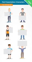 Flat Characters in a Presentation - Vector Characters