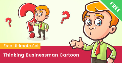 Thinking Business Cartoon Character - Vector Characters