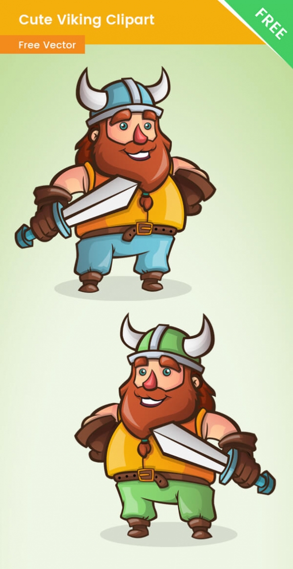 Cute Viking Clipart - Vector Characters