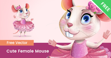 Cute Free Female Mouse Kid Vector | VectorCharacters
