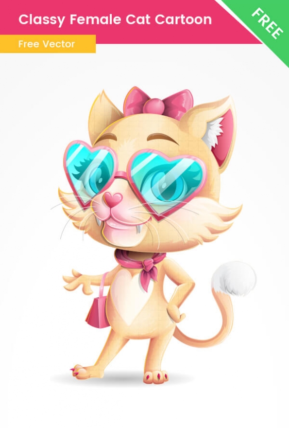 Free Classy Female Cat Vector Character | vectorCharacters