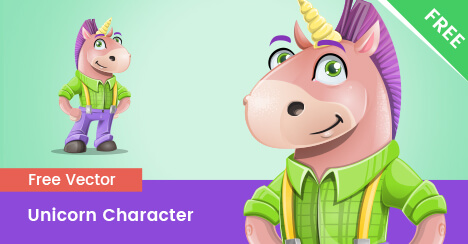 Free Fun Unicorn Vector Character | VectorCharacters