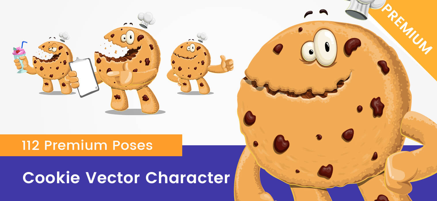 Cookie Vector Cartoon Character - Vector Characters