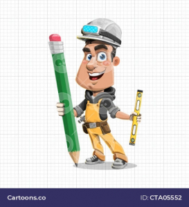 Builder Vector Cartoon Character - Vector Characters